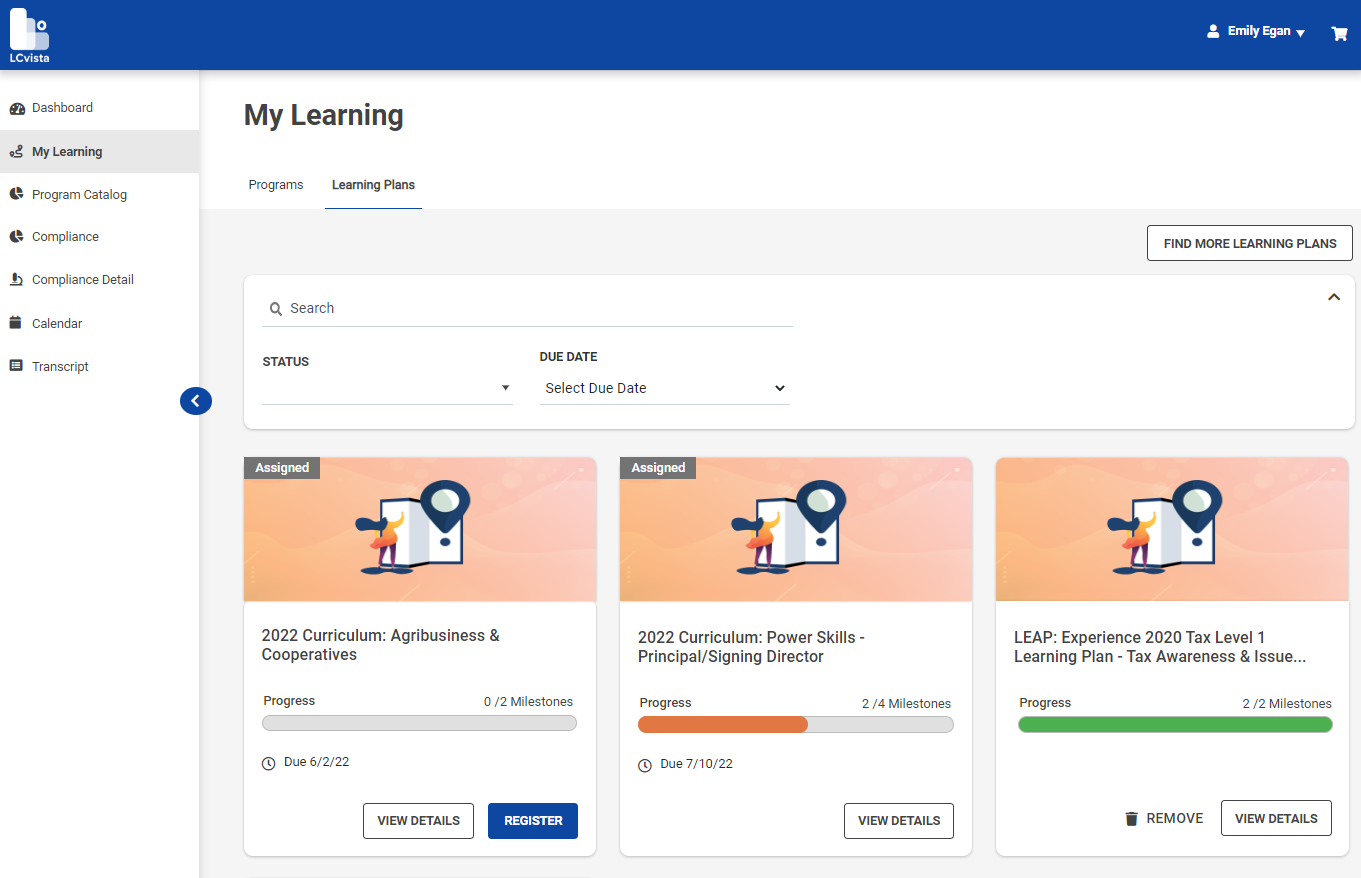 My Learning: Admin Settings – LCvista Knowledge Base