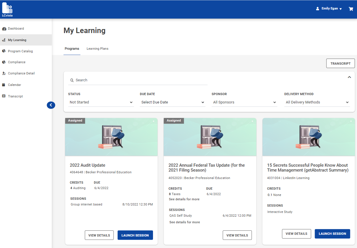 My Learning: Admin Settings – LCvista Knowledge Base